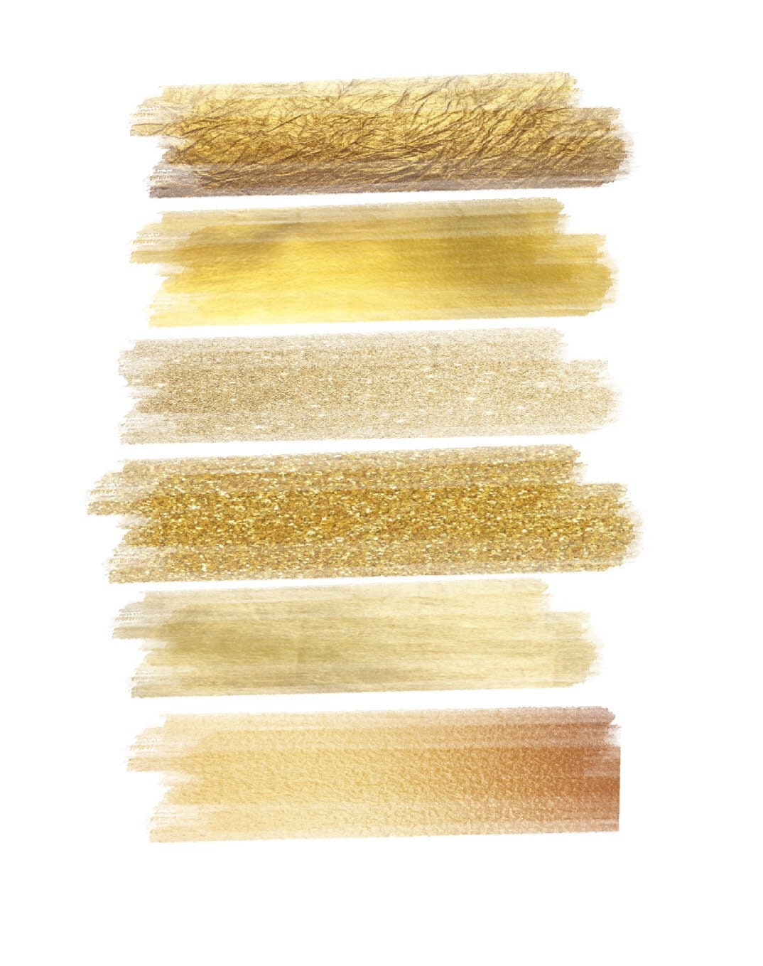 Gold Paint Brush Stroke Clipart, Gold Foil Clip Art, Gold Paint Brush ...