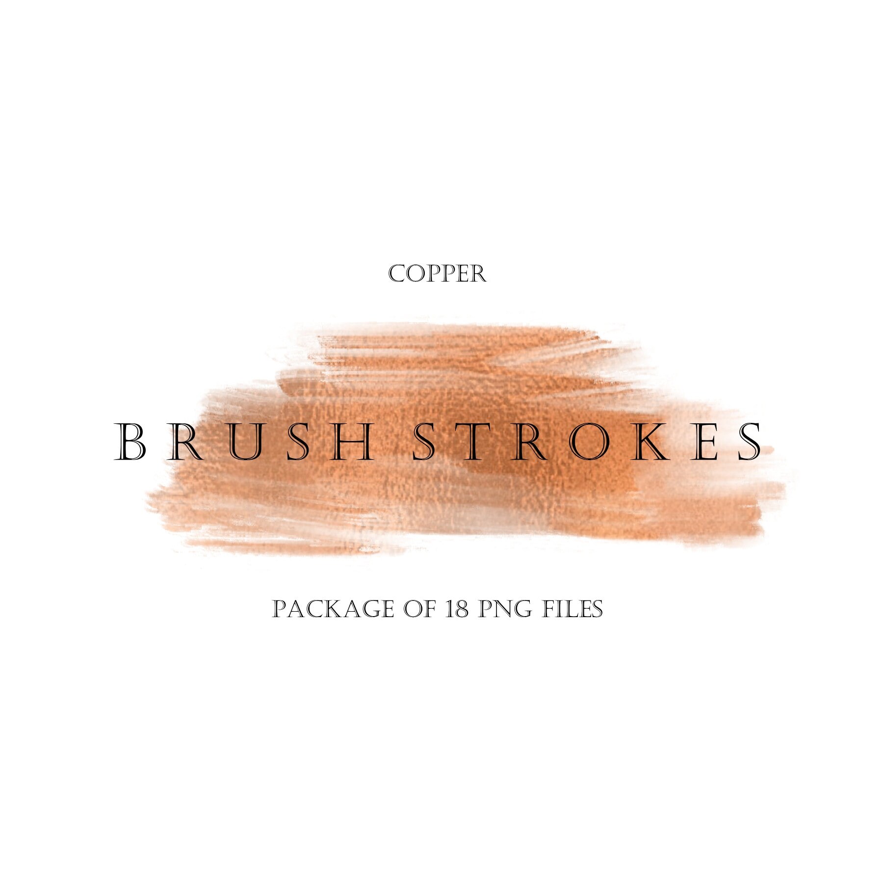 Copper Brush Strokes Clipart, Copper Foil Clip Art, Copper Glitter ...