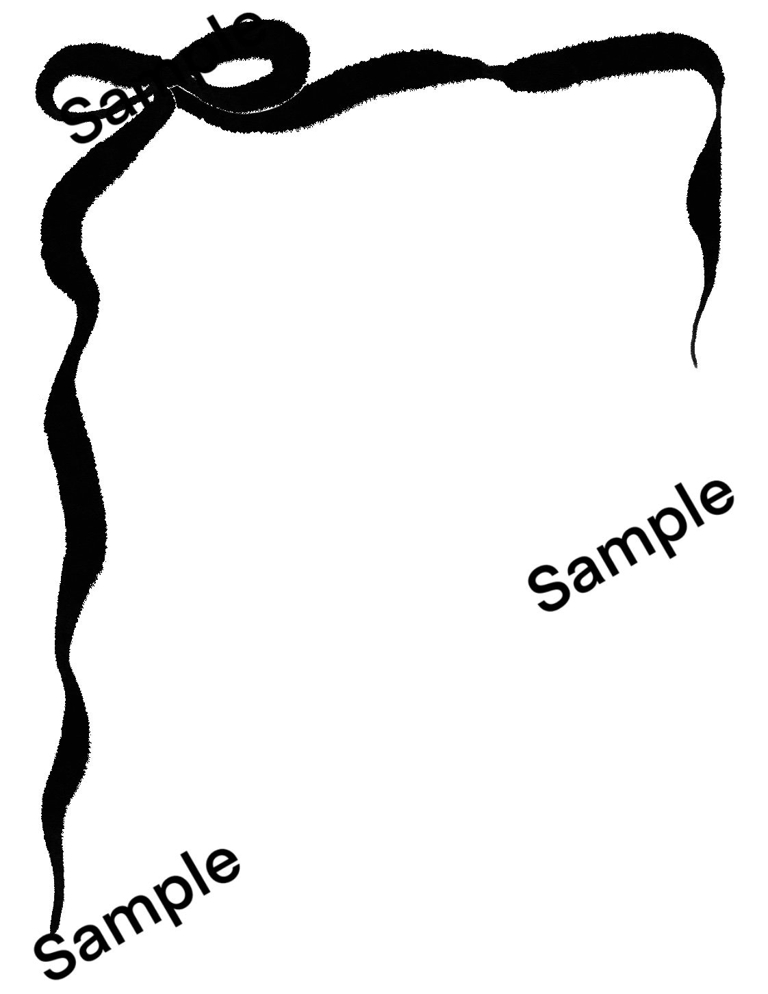 Black Bow Ribbon Frame, Hand Drawn Black Bow Frame, Vintage Bow Frame ...