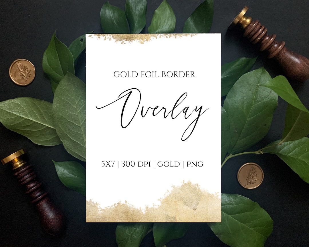 Gold Foil Borders Clipart, Gold Foil Overlays, Gold Foil Flake, Gold ...