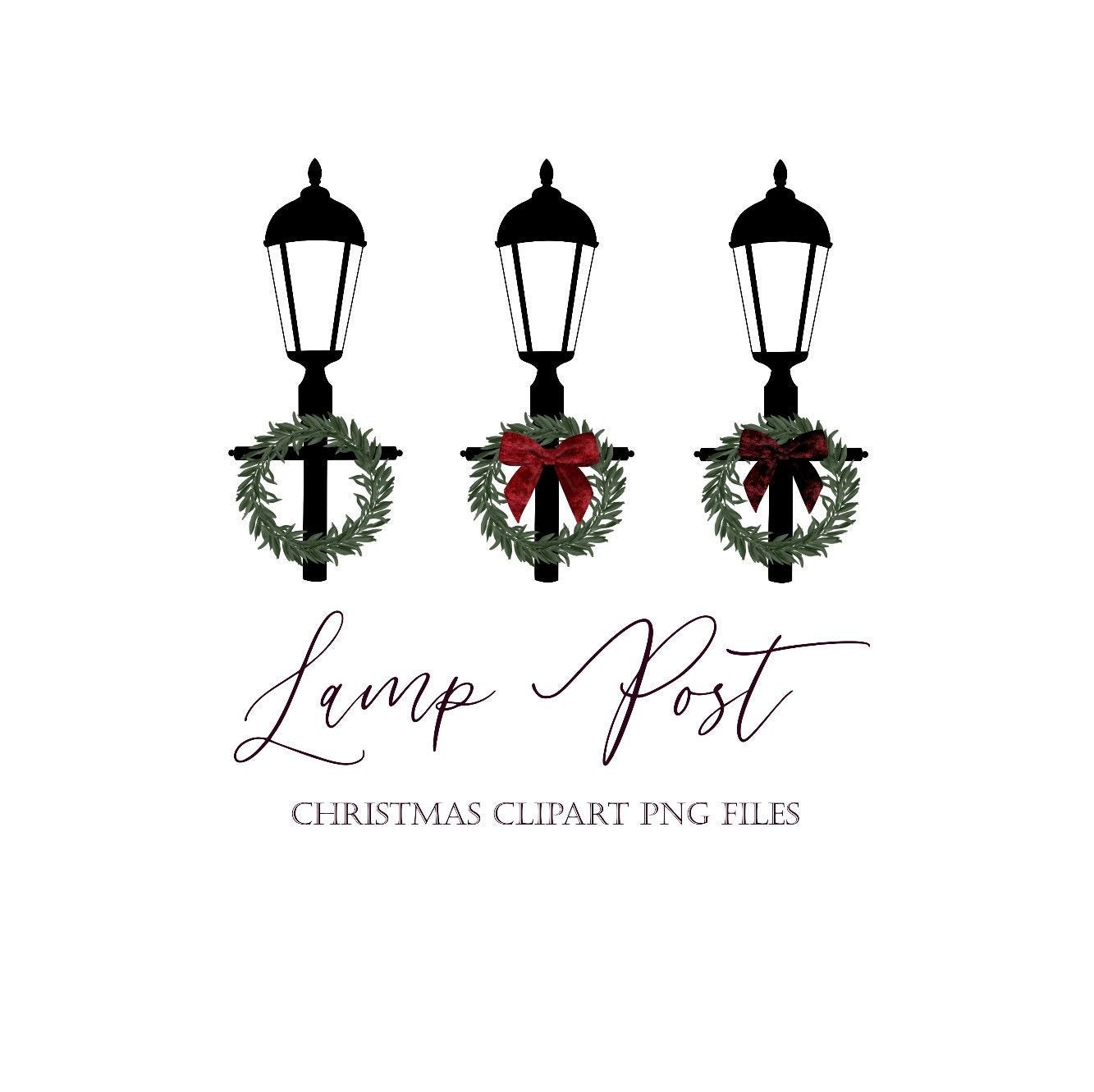 Christmas Clipart, Christmas Lamp Post Clipart, Christmas Holiday Png ...