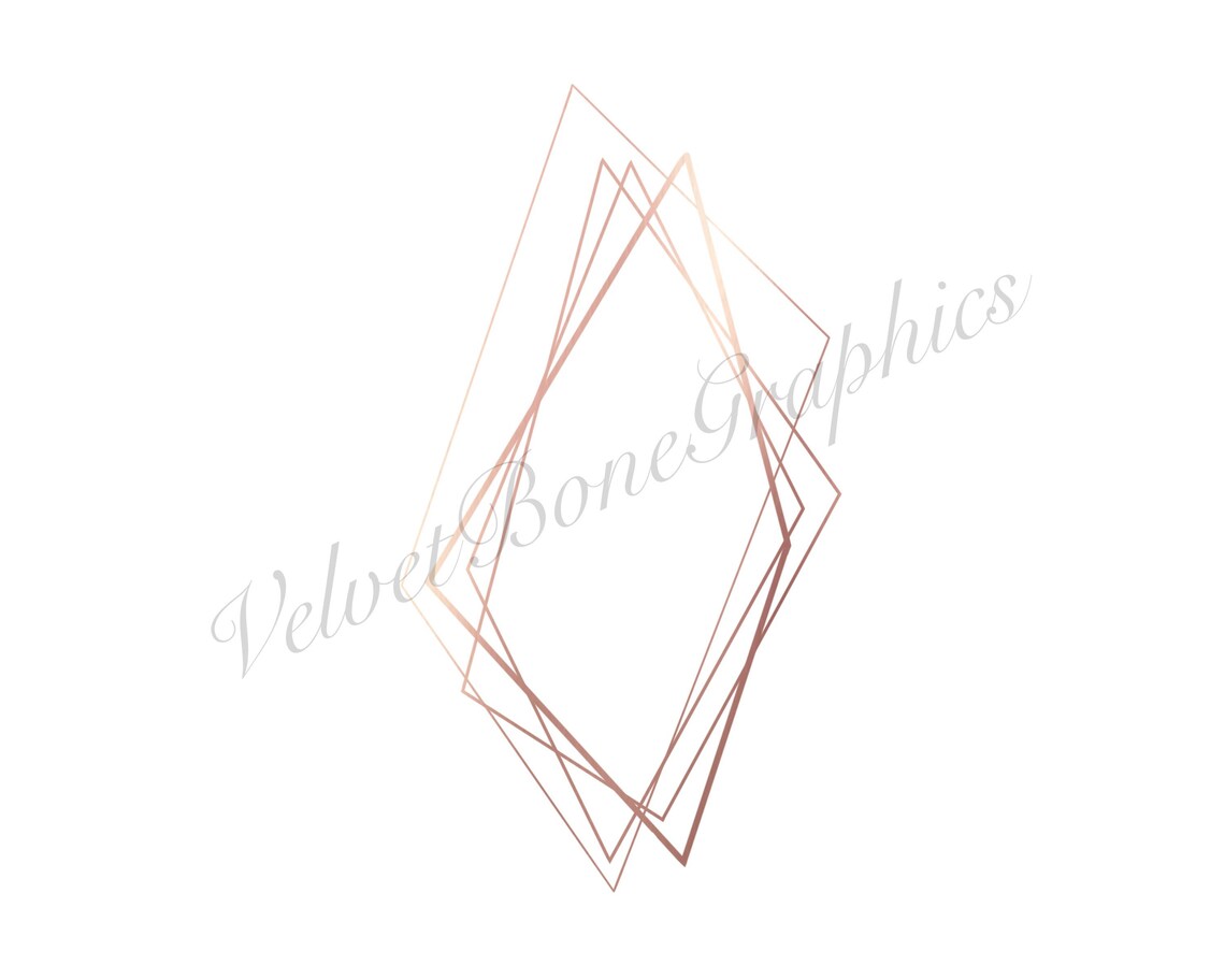 Rose Gold Geometric Frame Clipart, Rose Gold Frame Clip Art, Rose Gold ...