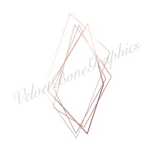 Rose Gold Geometric Frame Clipart, Rose Gold Frame Clip Art, Rose Gold ...