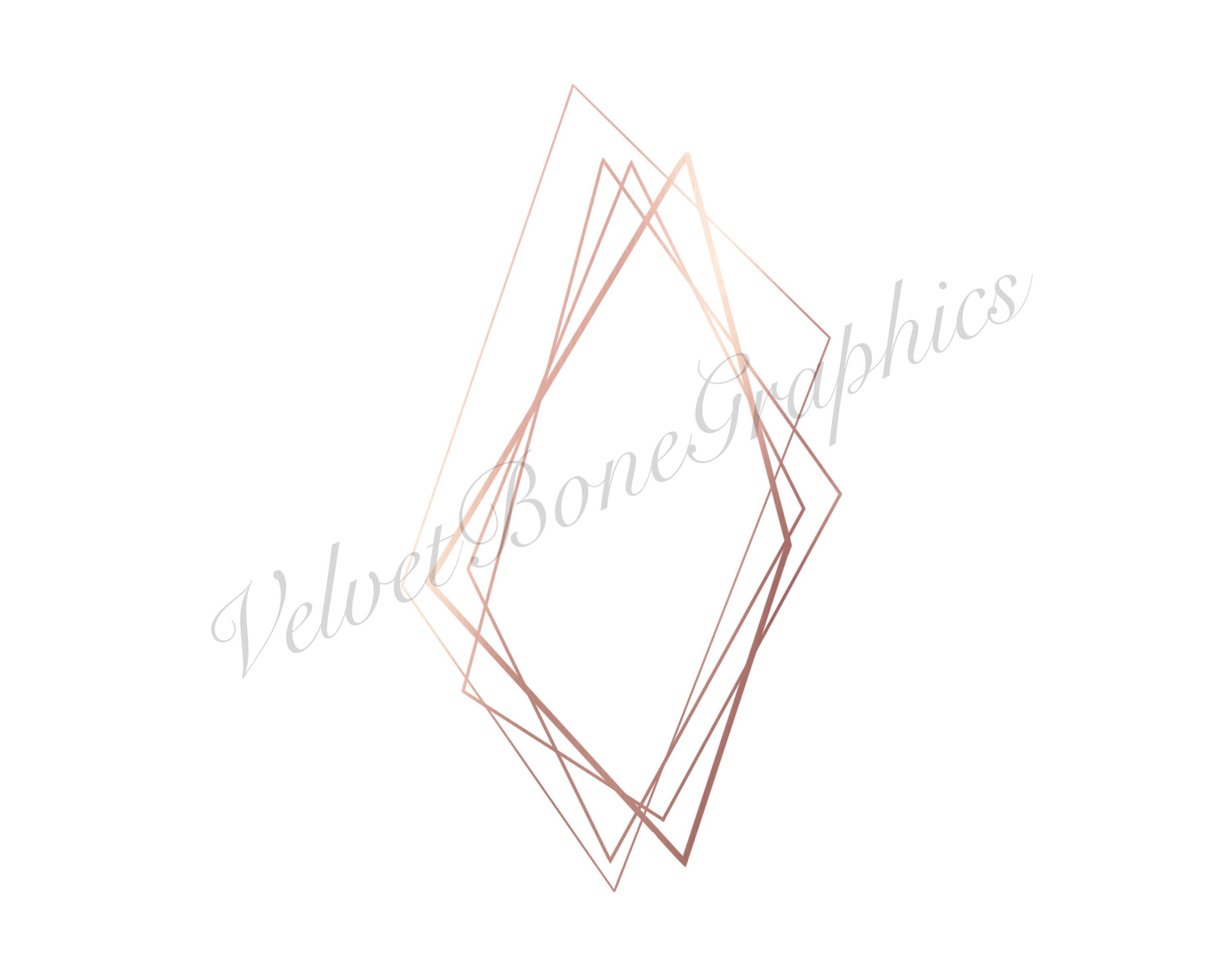 Rose Gold Geometric Frame Clipart, Rose Gold Frame Clip Art, Rose Gold ...