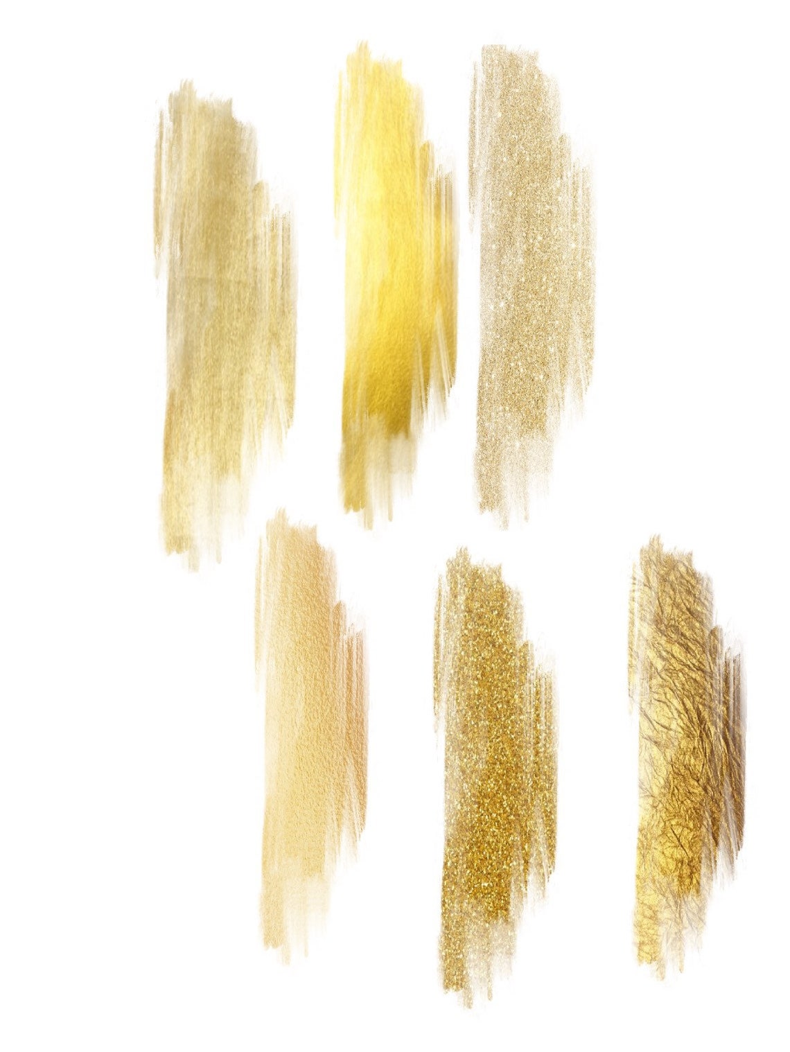 Gold Paint Brush Stroke Clipart, Gold Foil Clip Art, Gold Paint Brush ...