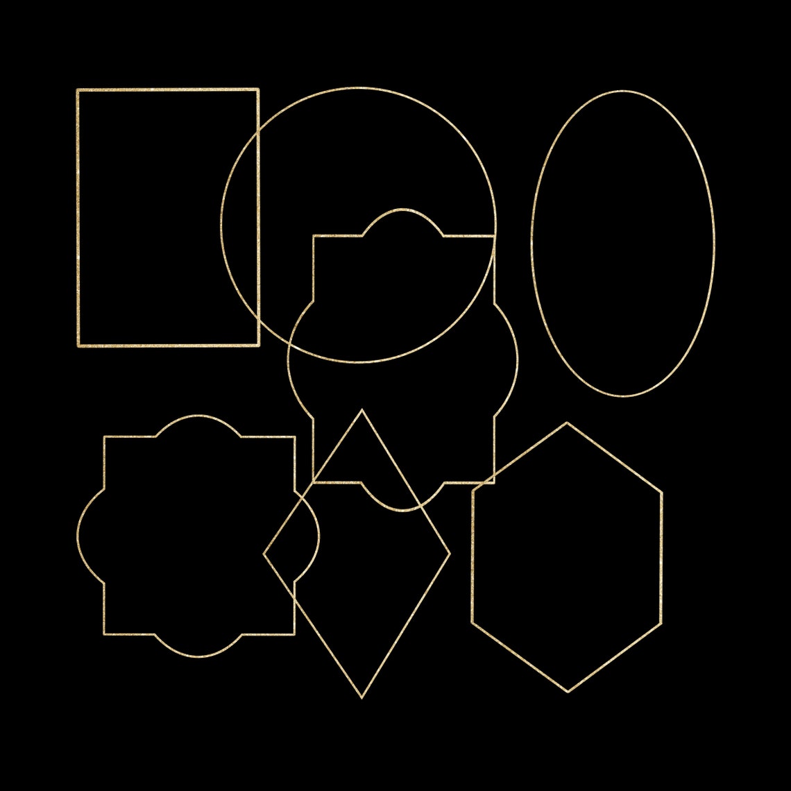 Gold Glitter Frames Clipart Gold Glitter Frames Glitter | Etsy