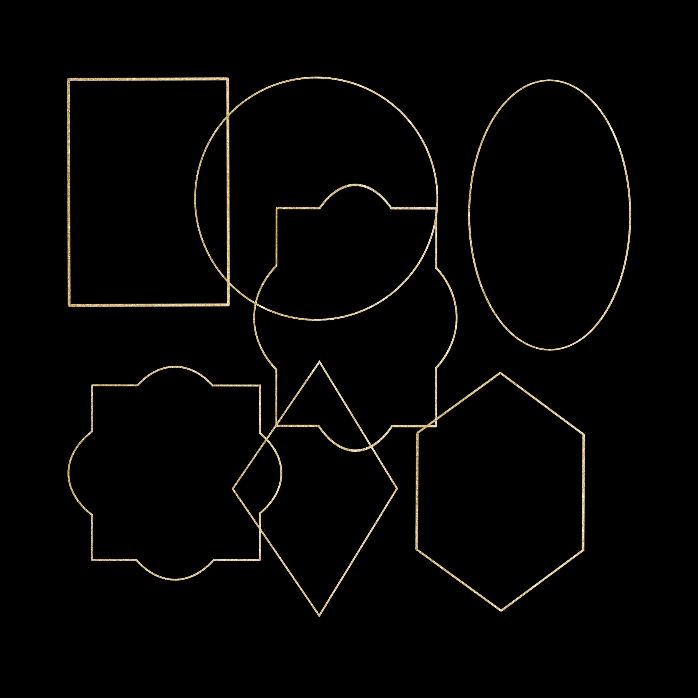 Gold Glitter Frames Clipart Gold Glitter Frames Glitter | Etsy