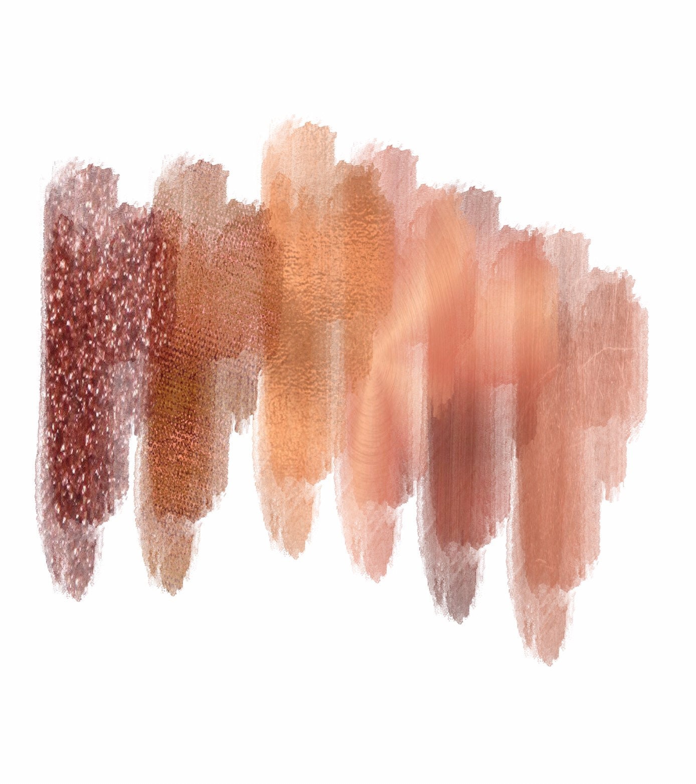 Copper Brush Strokes Clipart, Copper Foil Clip Art, Copper Glitter ...