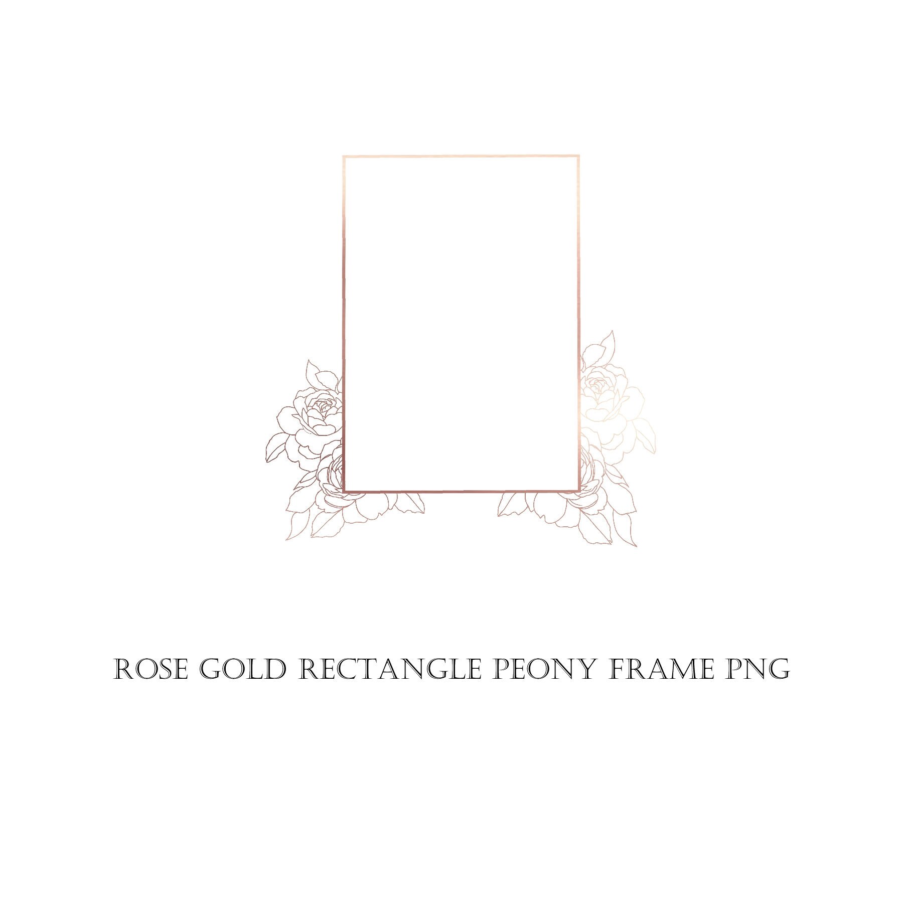 Floral Frame Clipart - Custom Rose Gold Crest Design - Rose Gold Line ...