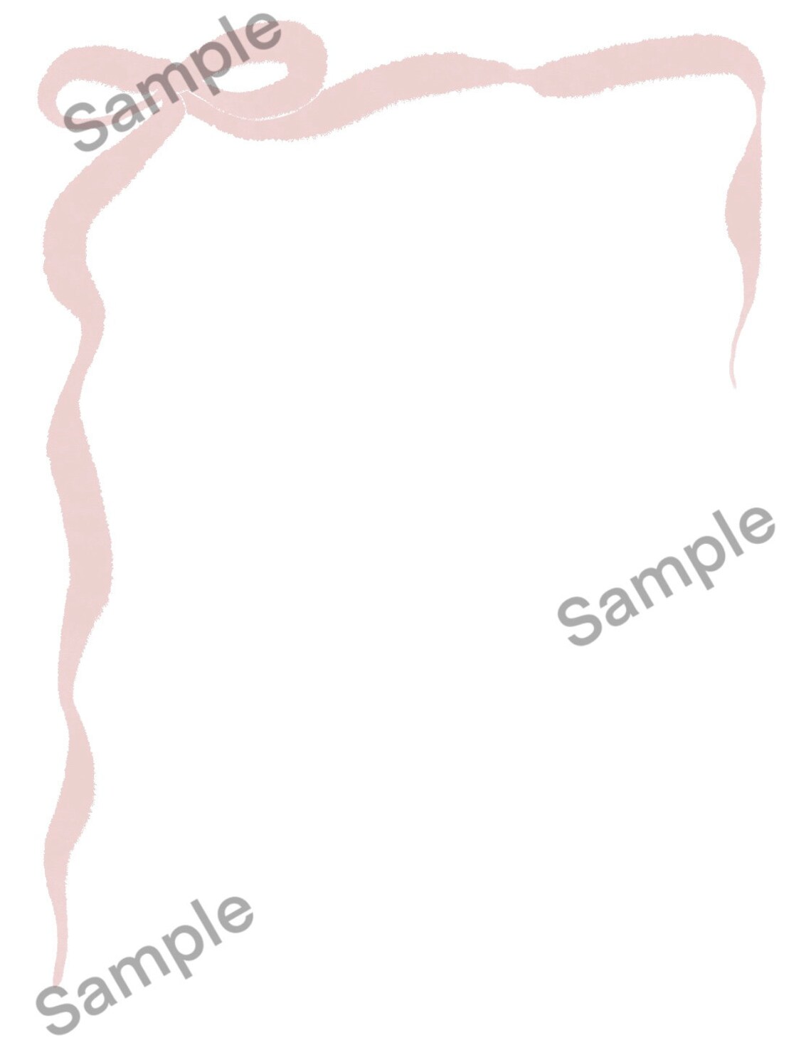 Pink Bow Ribbon Frame, Hand Drawn Pink Bow Frame, Vintage Bow Frame ...