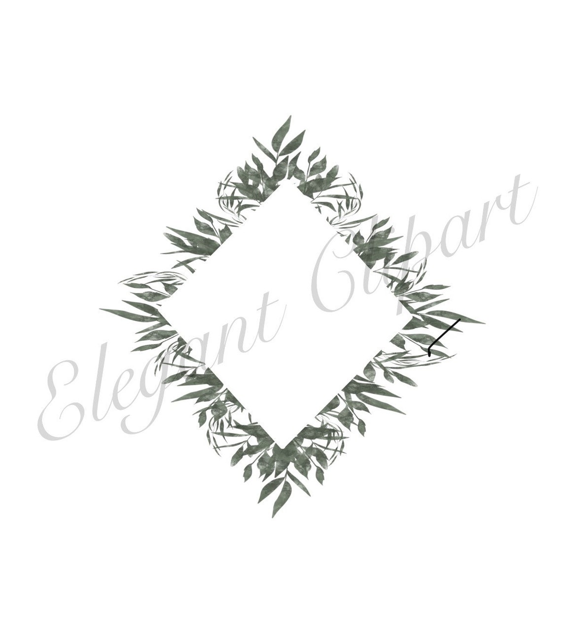 Green Watercolor Greenery Frame Clipart, Green Greenery Frame ...