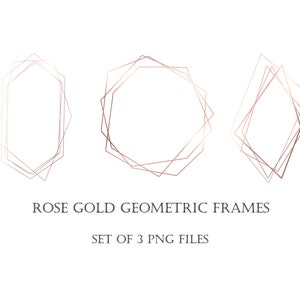 Rose Gold Geometric Frame Clipart, Rose Gold Frame Clip Art, Rose Gold ...