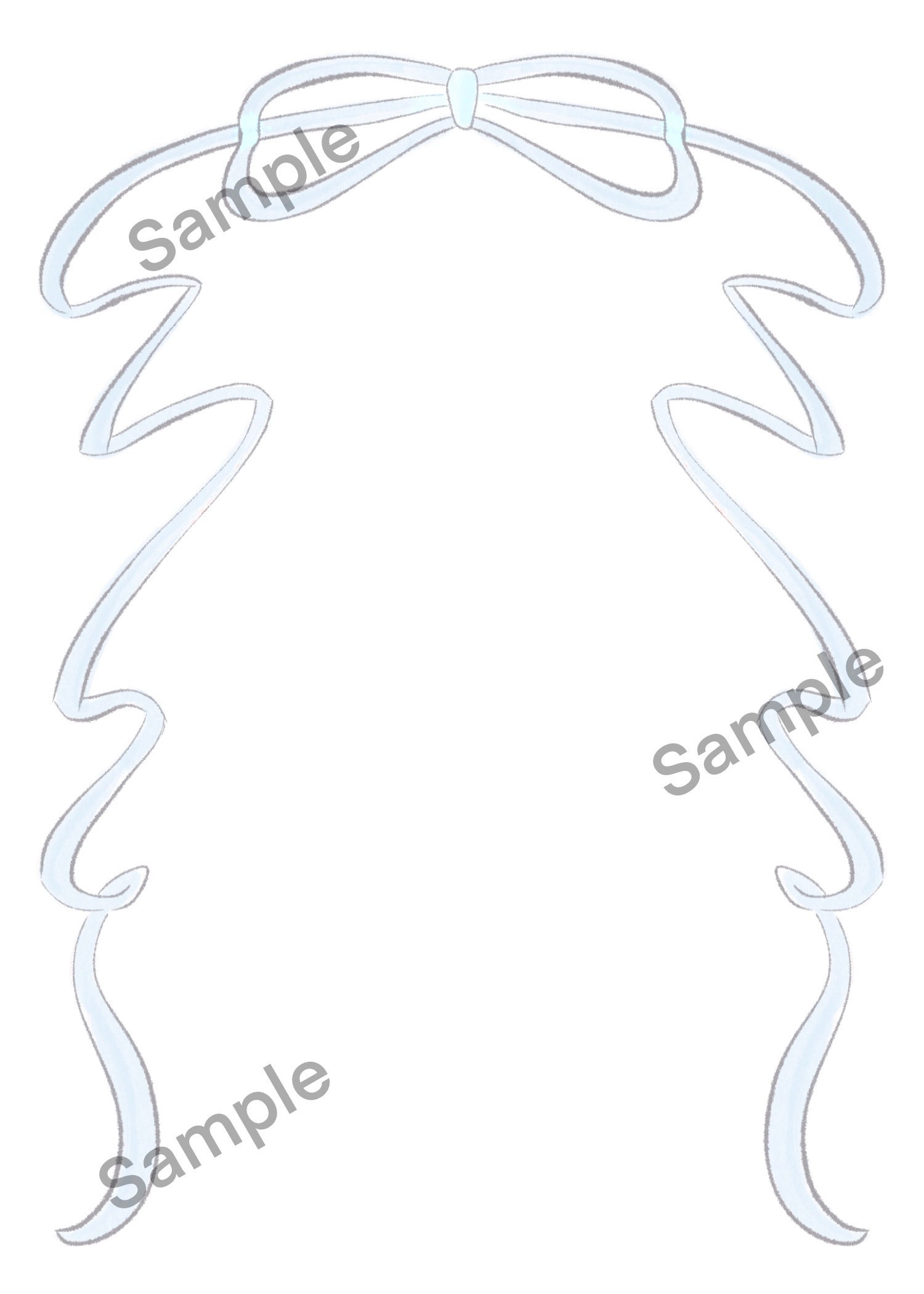 Hand Drawn Blue Bow Ribbon Frame, Blue Bow Frame, Vintage Bow Frame ...