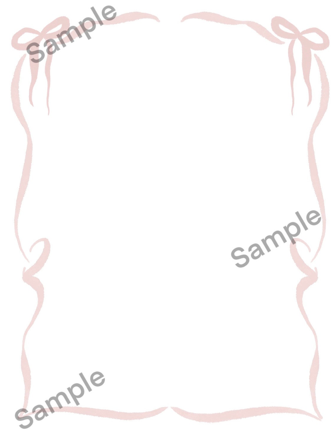 Pink Bow Ribbon Frame, Hand Drawn Pink Bow Frame, Vintage Bow Frame ...