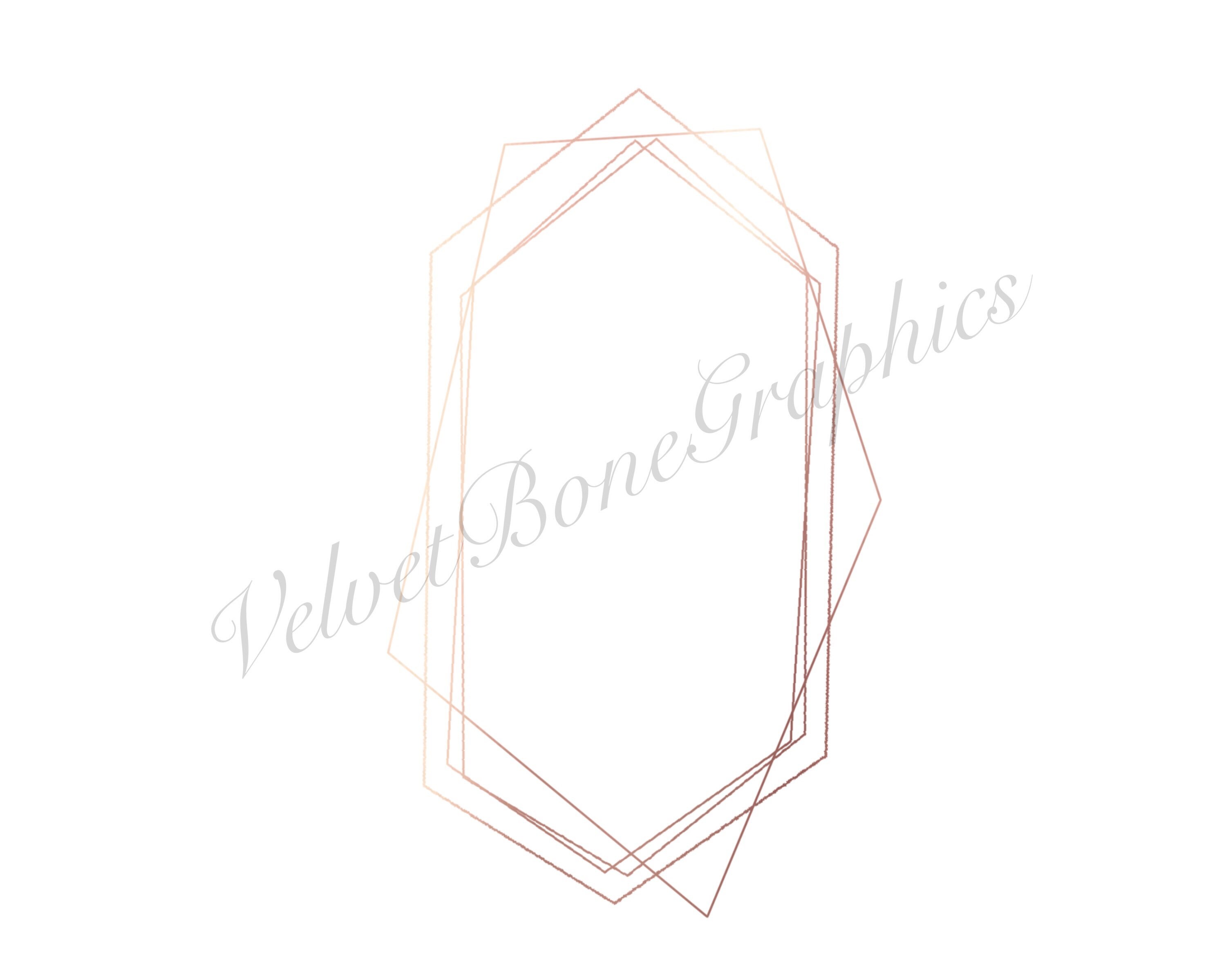 Rose Gold Geometric Frame Clipart, Rose Gold Frame Clip Art, Rose Gold ...