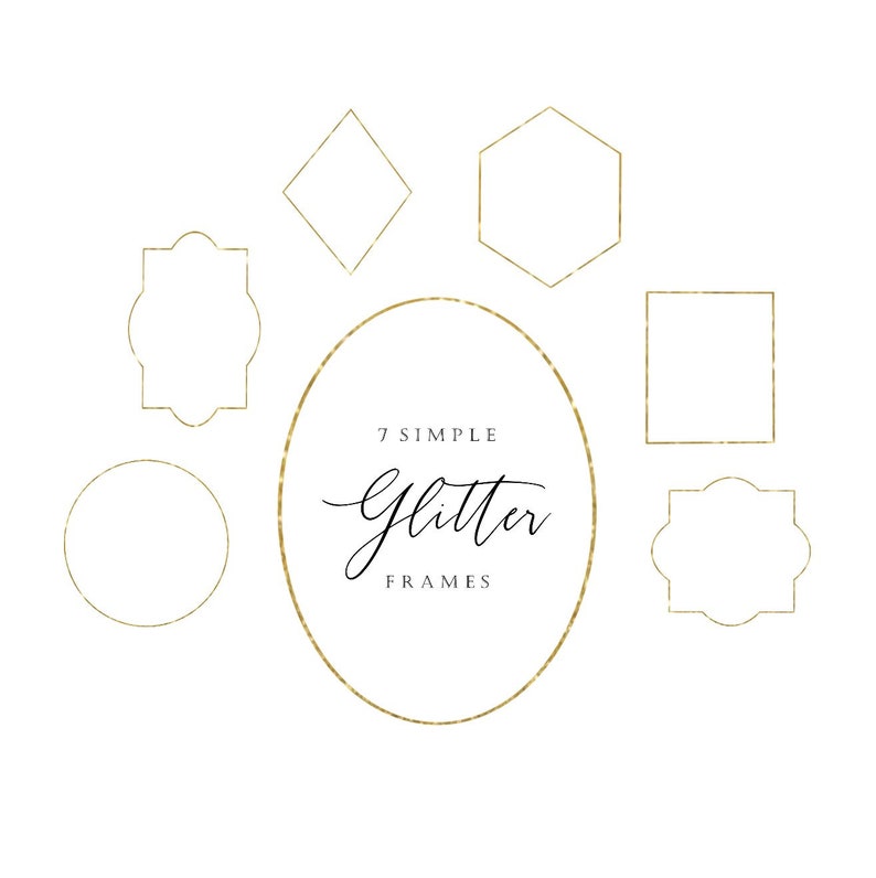 Gold Glitter Frames Clipart, Gold Glitter Frames, Glitter Frame Clip ...