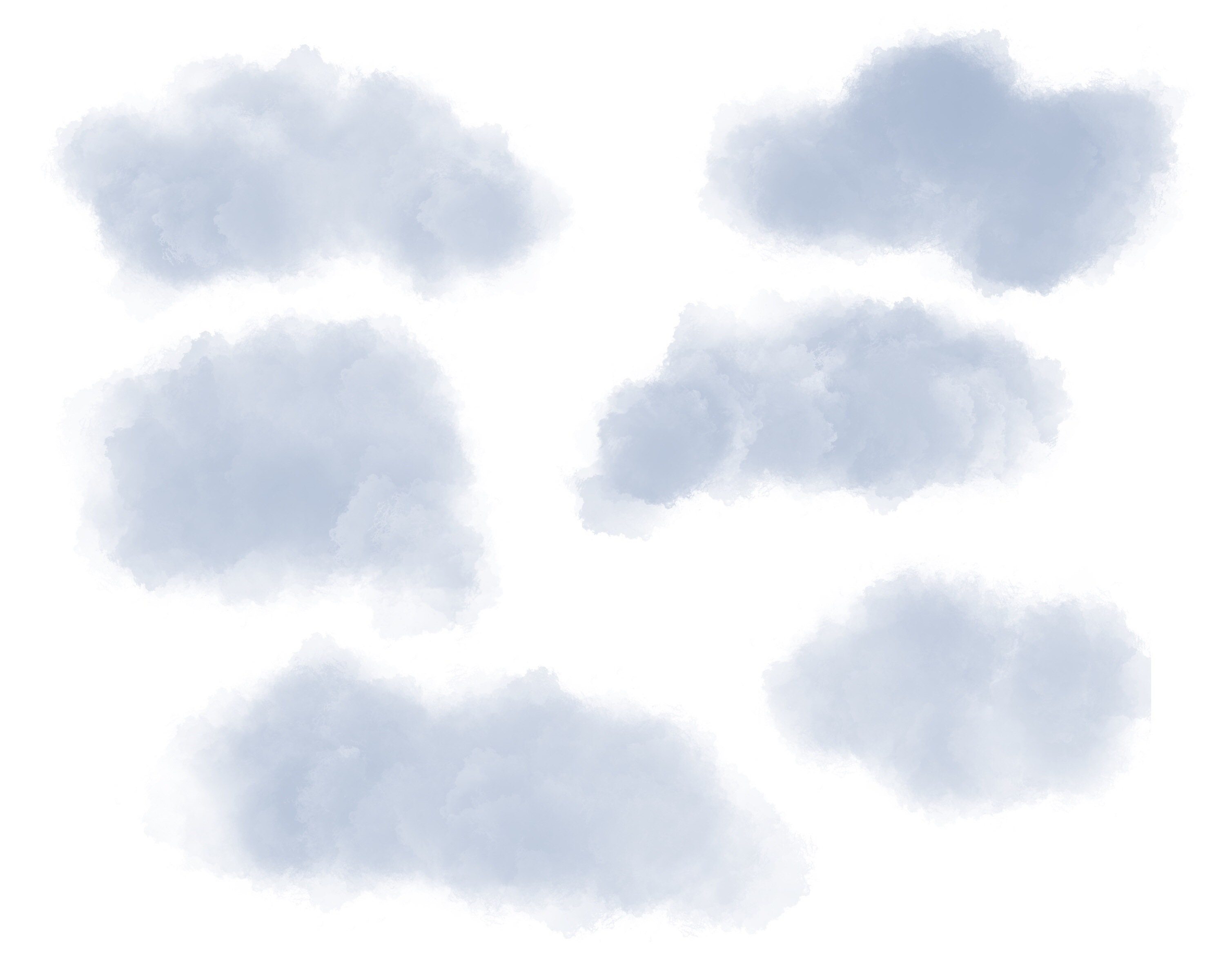 Watercolor Glitter Clouds Clipart, Blue Watercolor Cloud Clip Art ...