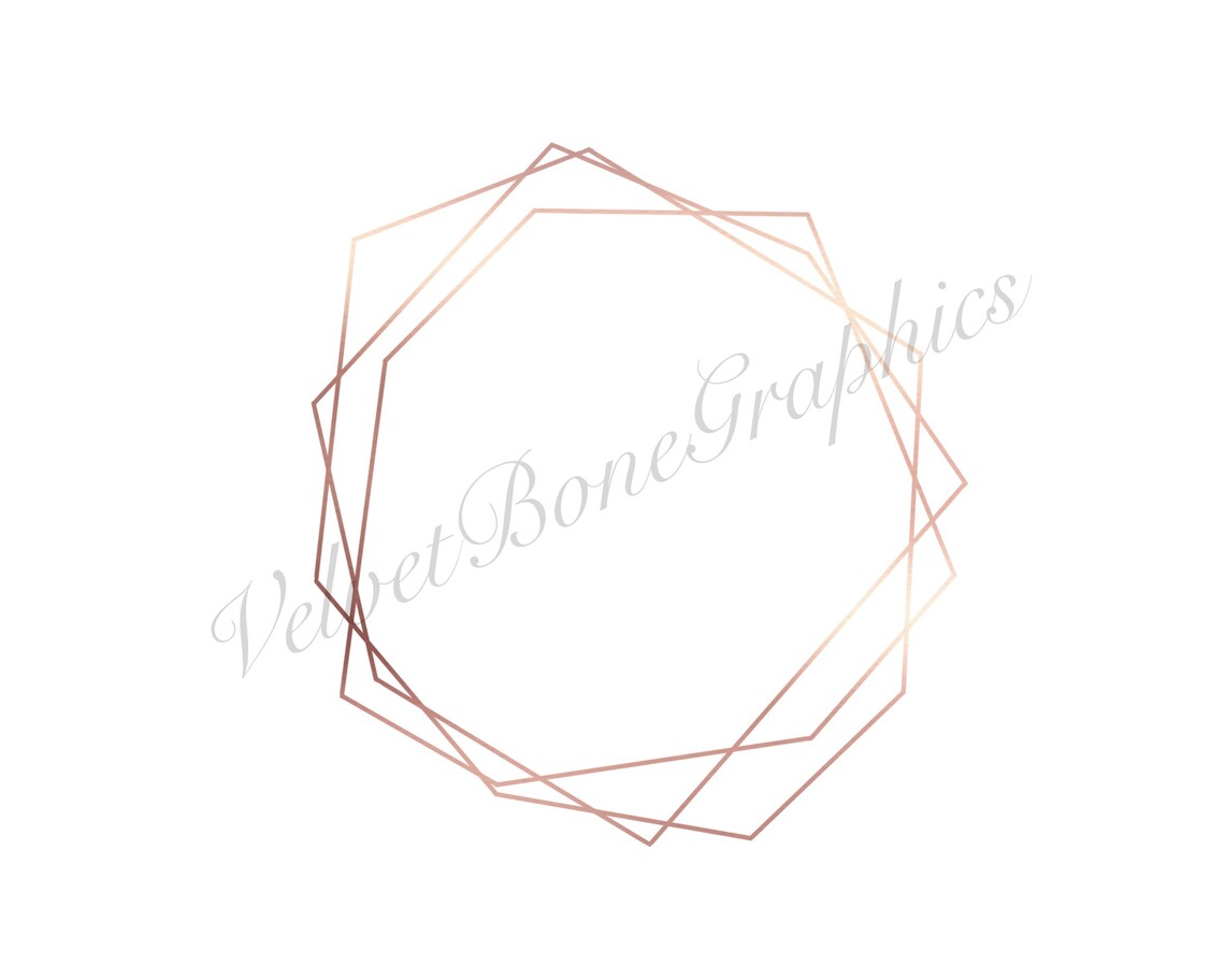 Rose Gold Geometric Frame Clipart, Rose Gold Frame Clip Art, Rose Gold ...