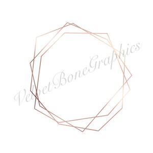 Rose Gold Geometric Frame Clipart, Rose Gold Frame Clip Art, Rose Gold ...