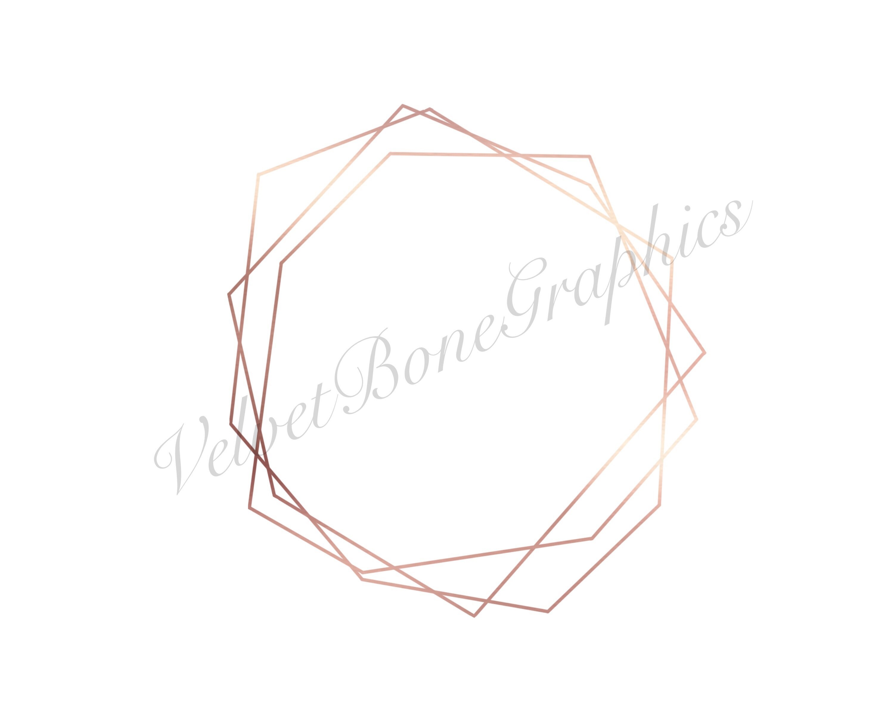 Rose Gold Geometric Frame Clipart, Rose Gold Frame Clip Art, Rose Gold ...