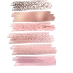 Rose Gold Brush Stroke Clipart - Rose Gold Watercolor Clipart, Rose ...