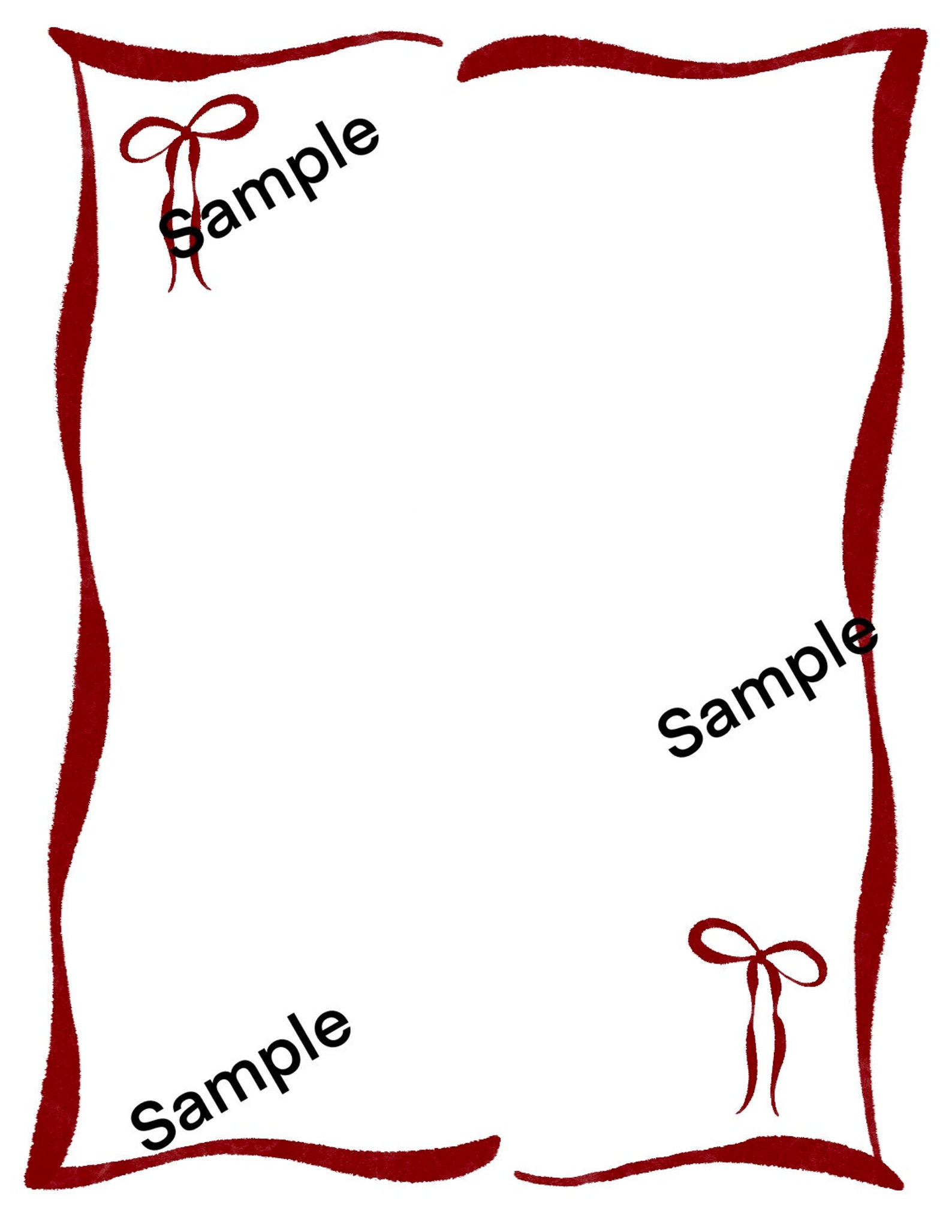Red Bow Ribbon Frame, Hand Drawn Red Bow Frame, Vintage Bow Frame ...