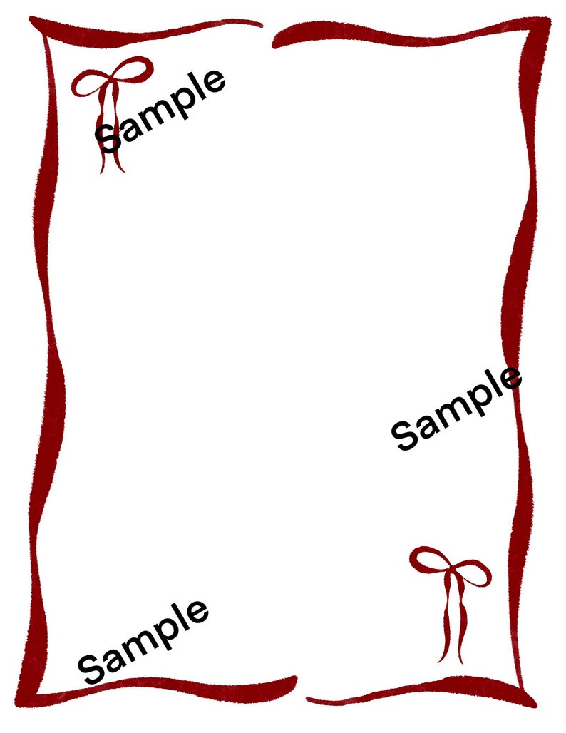 Red Bow Ribbon Frame, Hand Drawn Red Bow Frame, Vintage Bow Frame ...