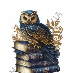 Blue Owl With Books 17 Portraits Set, Blue Owl Clipart, Commercial Use ...