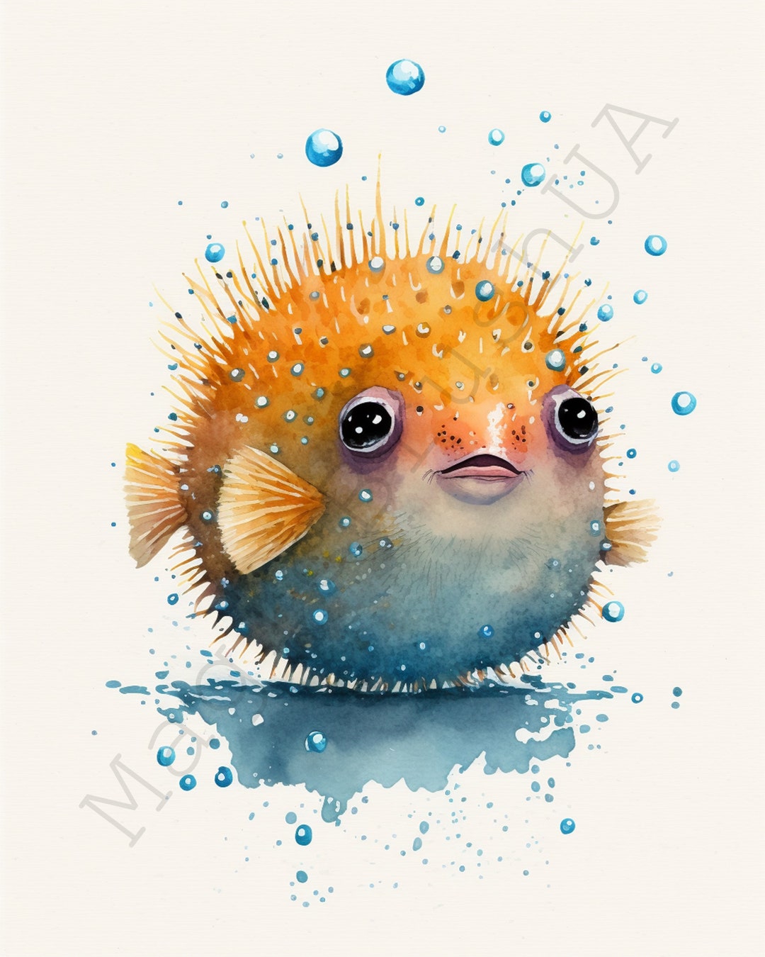 Puffer Fish 16 Portraits Set +PNG, Puffer Fish Clipart, Commercial Use ...