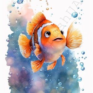 Fish Nemo 16 Portraits Set, Fish Nemo Clipart, Commercial Use, Digital ...