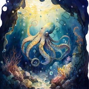 Octopus 11 Portraits Set, Octopus Clipart, Commercial Use, Octopus ...