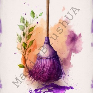 Magic Broom 15 Portraits Set, Magic Broom Clipart, Commercial Digital ...
