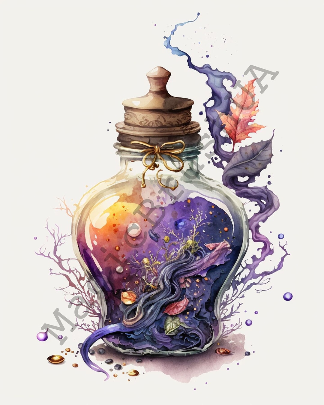 Fantasy Jar 24 Portraits Set, Magic Jar Clipart, Commercial Digital ...