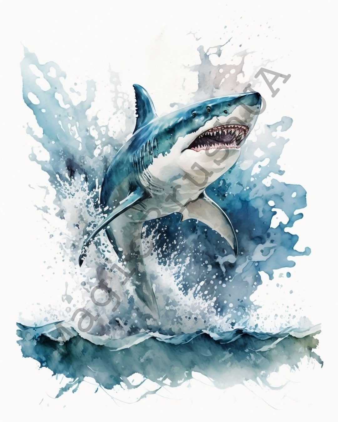 Shark 15 Portraits Set, Shark Clipart, Commercial Use, Shark Bundle ...