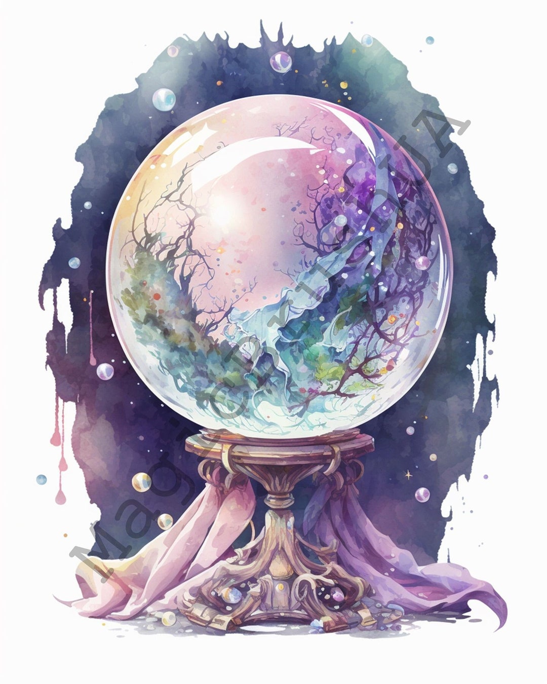 Crystal Ball 22 Portraits Set, Crystal Ball Clipart,commercial Digital ...