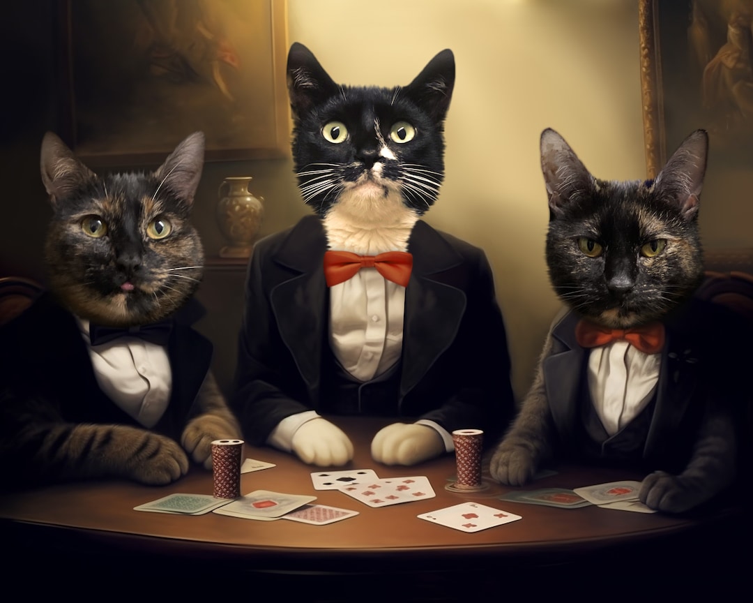 Custom Cats Portrait, Custom Pet Portrait, Basement Bar, Personalized ...