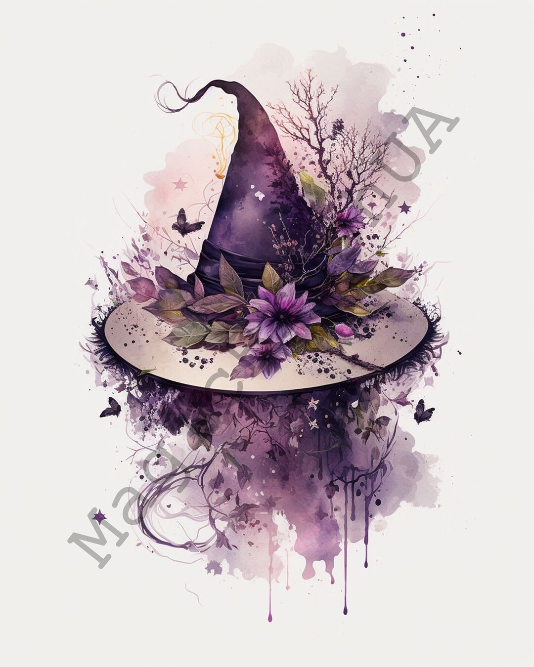 Witch Hat 17 Portraits Set, Witch Hat Clipart, Commercial Digital ...