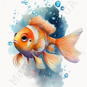 Fish Nemo 16 Portraits Set, Fish Nemo Clipart, Commercial Use, Digital ...