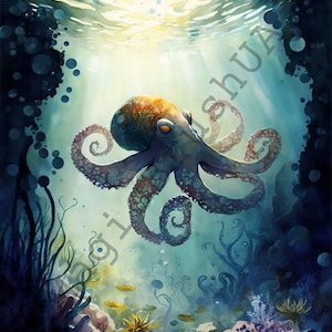 Octopus 11 Portraits Set, Octopus Clipart, Commercial Use, Octopus ...
