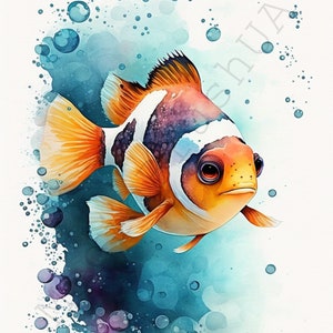 Fish Nemo 16 Portraits Set, Fish Nemo Clipart, Commercial Use, Digital ...