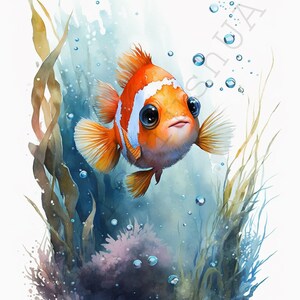 Fish Nemo 16 Portraits Set, Fish Nemo Clipart, Commercial Use, Digital ...