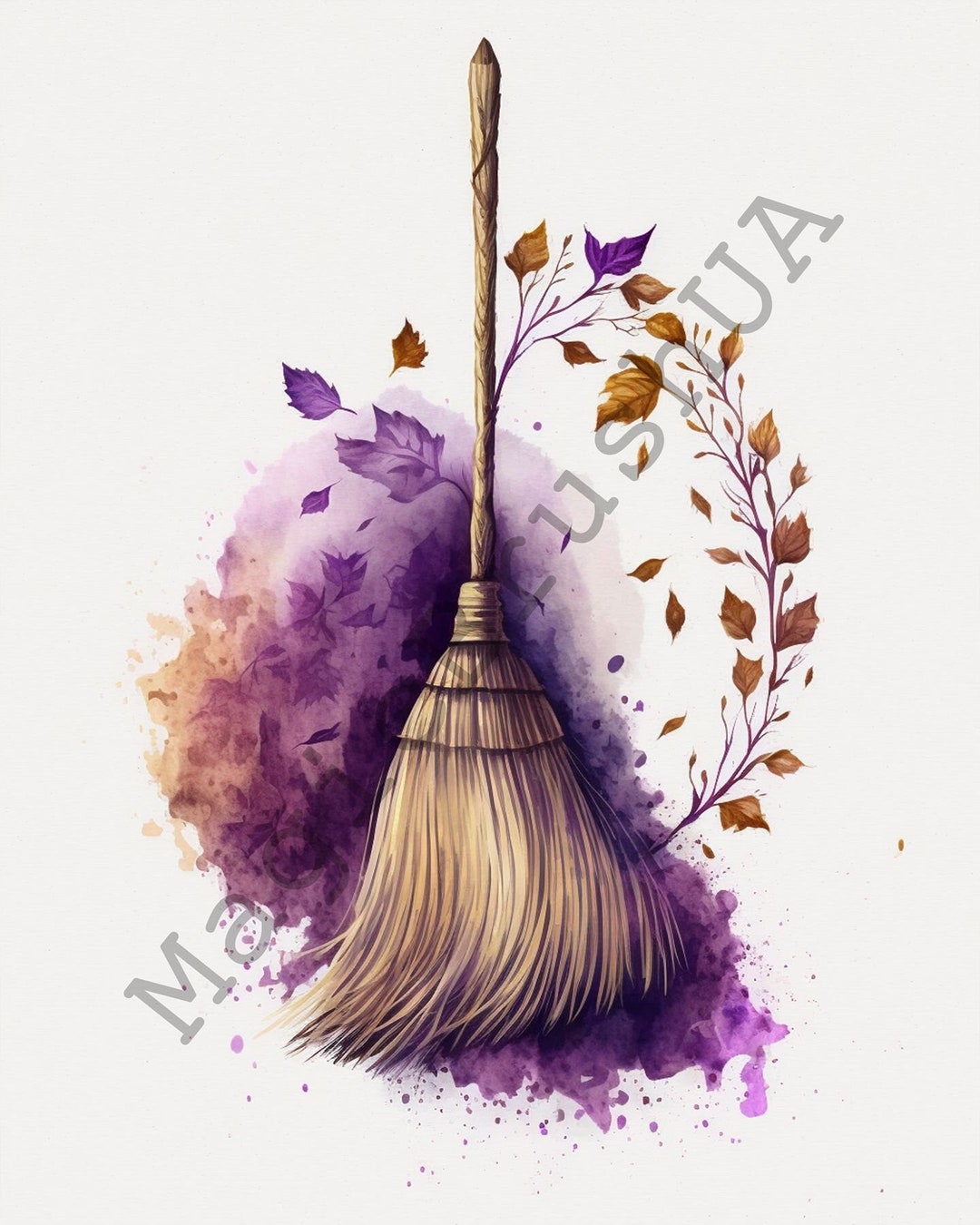 Magic Broom 15 Portraits Set, Magic Broom Clipart, Commercial Digital ...