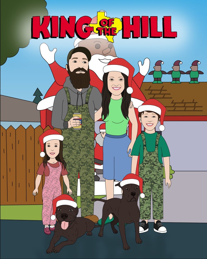 King of the Hill Cartoon Portrait Custom King of the Hill - Etsy
