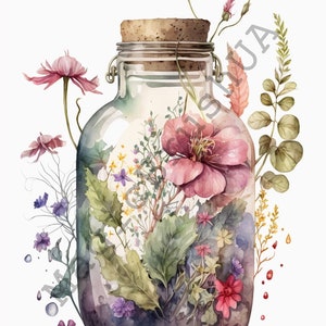 Fantasy Jar 24 Portraits Set, Magic Jar Clipart, Commercial Digital ...