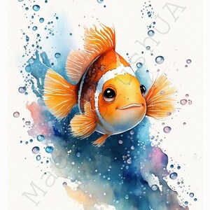 Fish Nemo 16 Portraits Set, Fish Nemo Clipart, Commercial Use, Digital ...