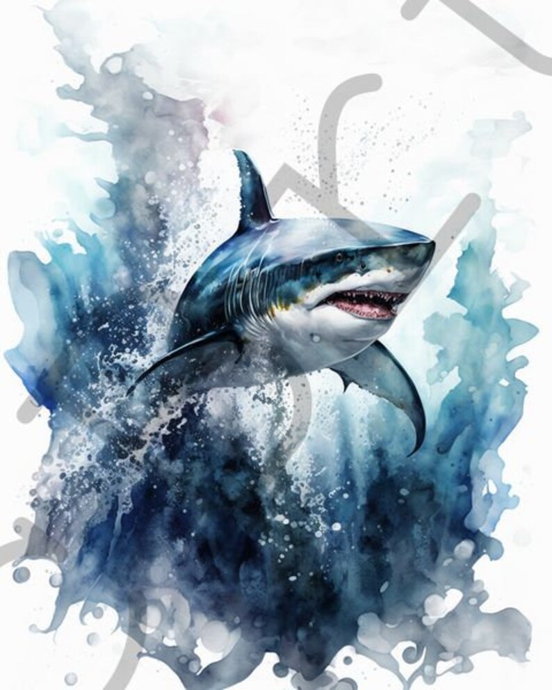 Shark 12 Portraits Set Clipart Shark Commercial Use Shark - Etsy