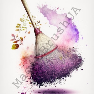 Magic Broom 15 Portraits Set, Magic Broom Clipart, Commercial Digital ...