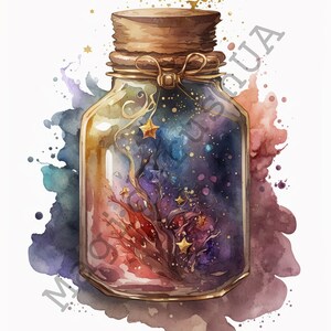 Fantasy Jar 24 Portraits Set, Magic Jar Clipart, Commercial Digital ...