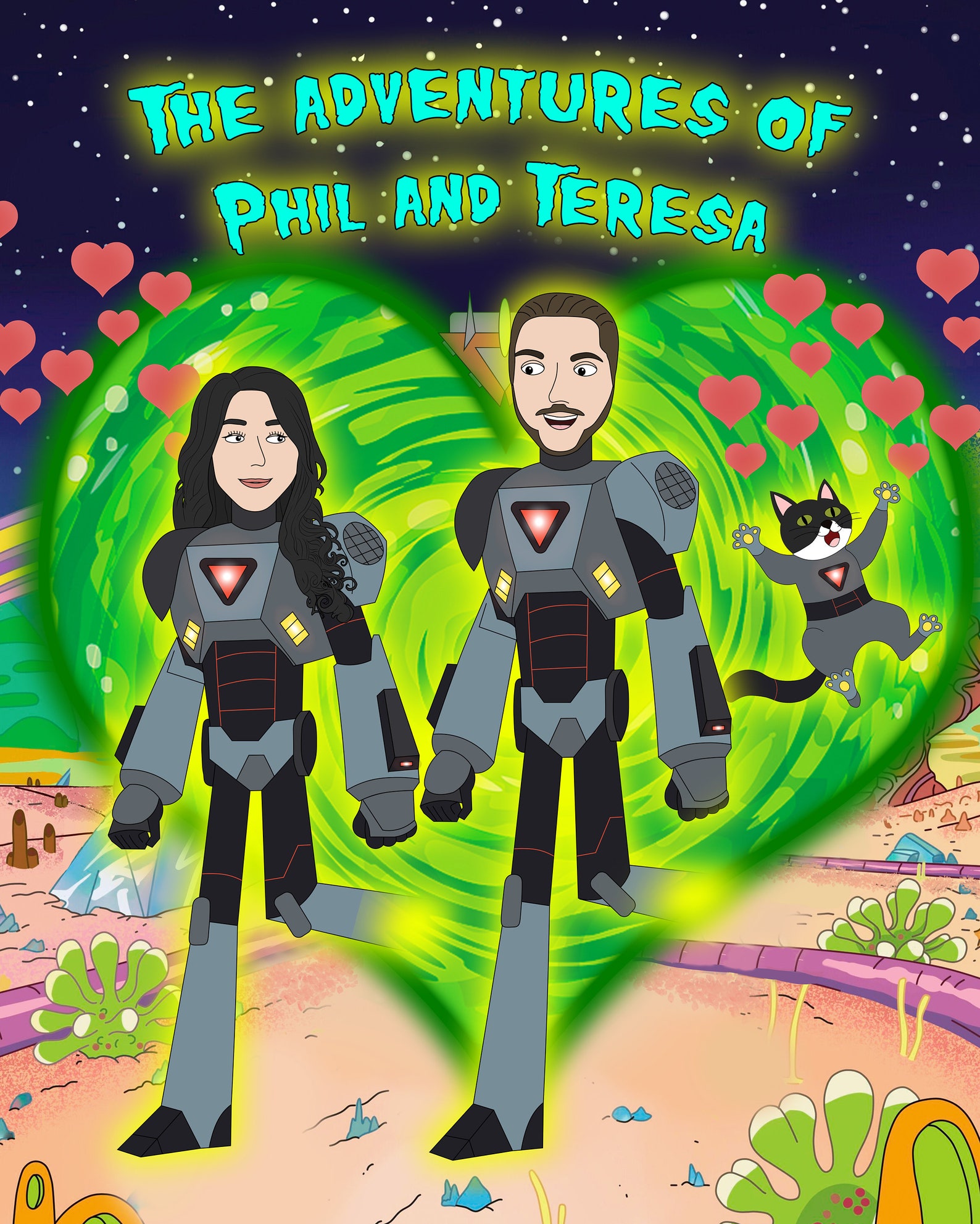 Custom Rick Portrait Cartoon Illustration Family Portrait - Etsy