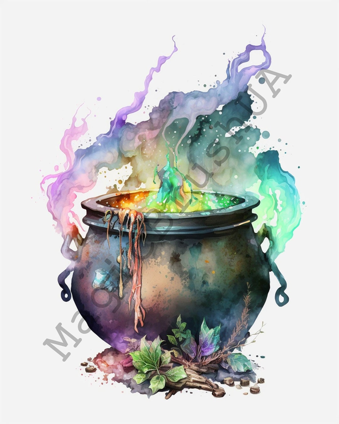 Witch Cauldron 12 Portraits Set, Cauldron Clipart, Commercial Digital ...